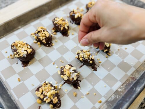 Healthy Snickers Date Bars (High-Protein, No-Bake Snack Recipe) - Olivia Yi