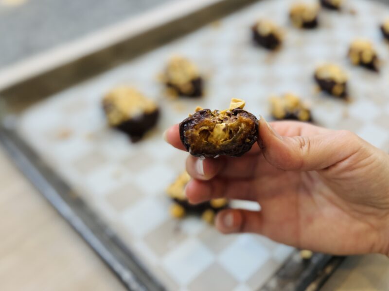 Healthy Snickers Date Bars (High-Protein, No-Bake Snack Recipe) - Olivia Yi